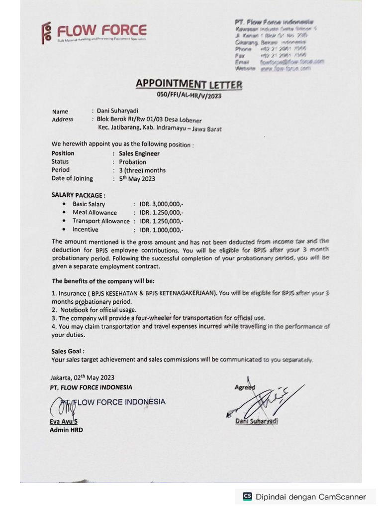 AL PT. Flow Force Indonesia | PDF