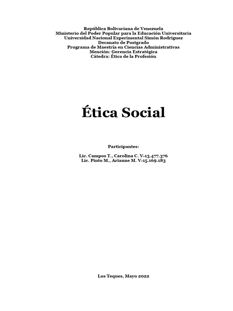 Tema III Ética Social | PDF