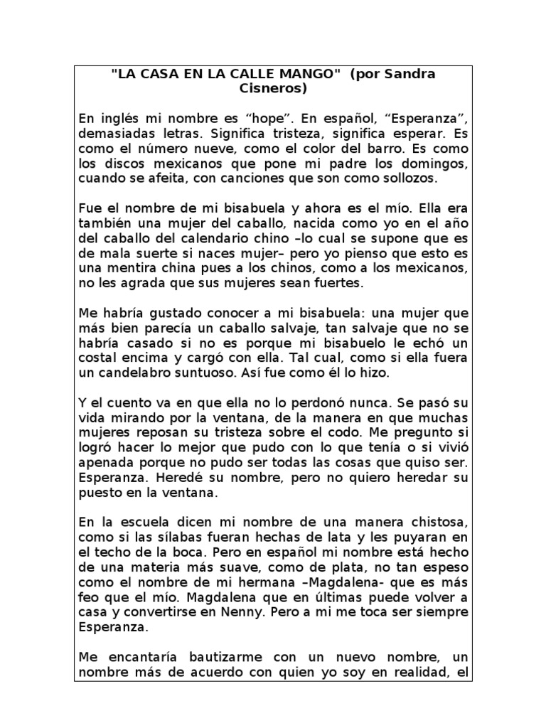 Hojas De Trabajo De La Casa En La Calle Mango MT7_Alumno