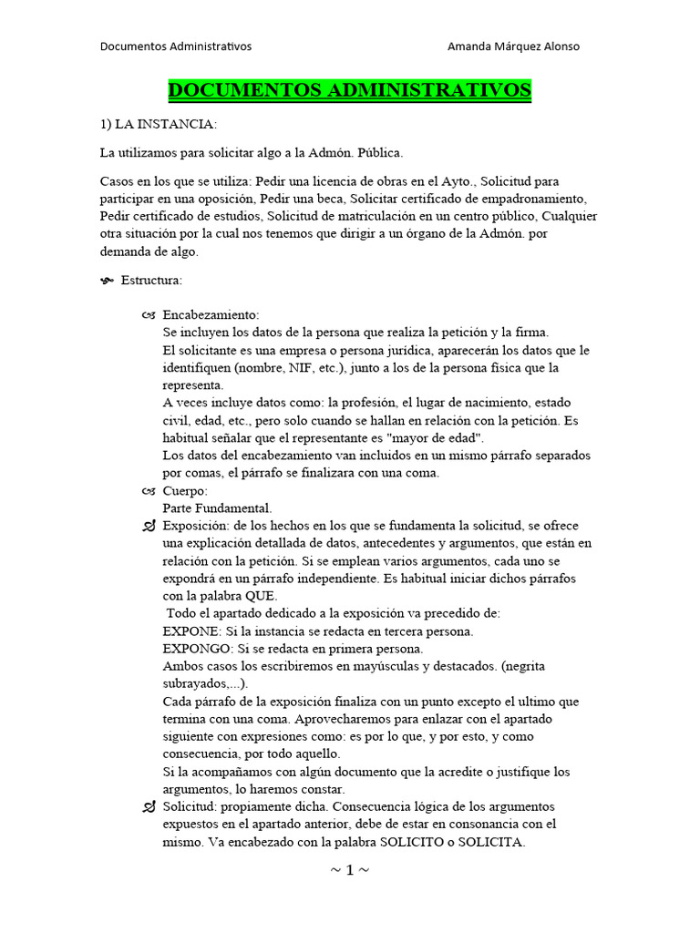 Guía de Documentos Administrativos | PDF
