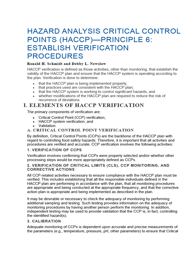 Hazard Analysis Critical Control Points | PDF Hazard Analysis Critical Control Points | PDF