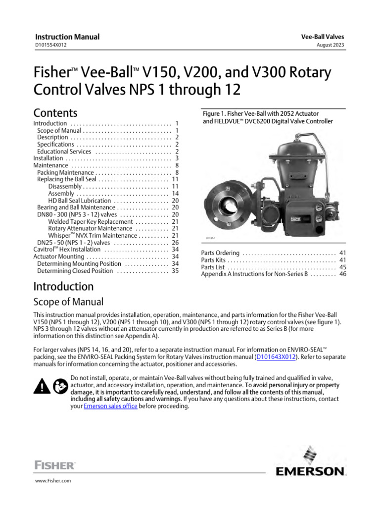 Fisher Vee Ball V150, V200, and V300 Rotary Control Valves NPS 1 ...