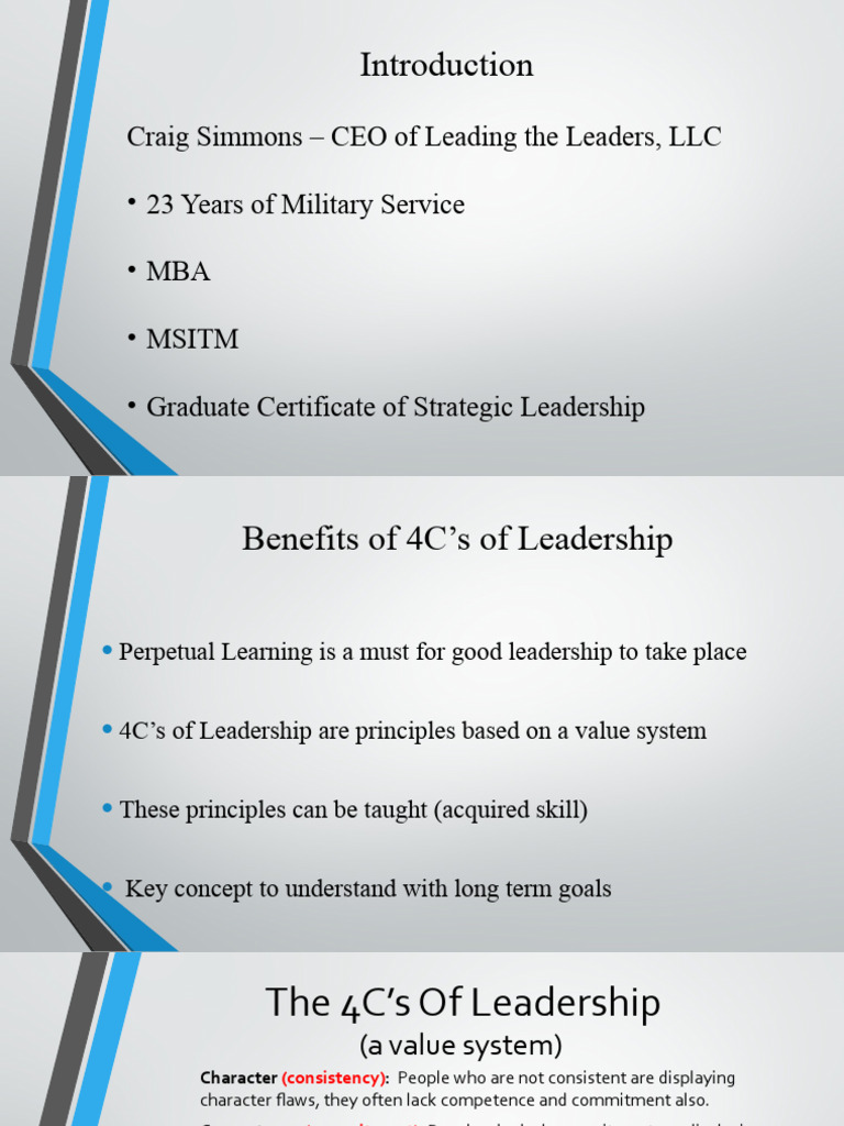 4 Cs of Leadership Presentation | PDF | Communication | Leadership