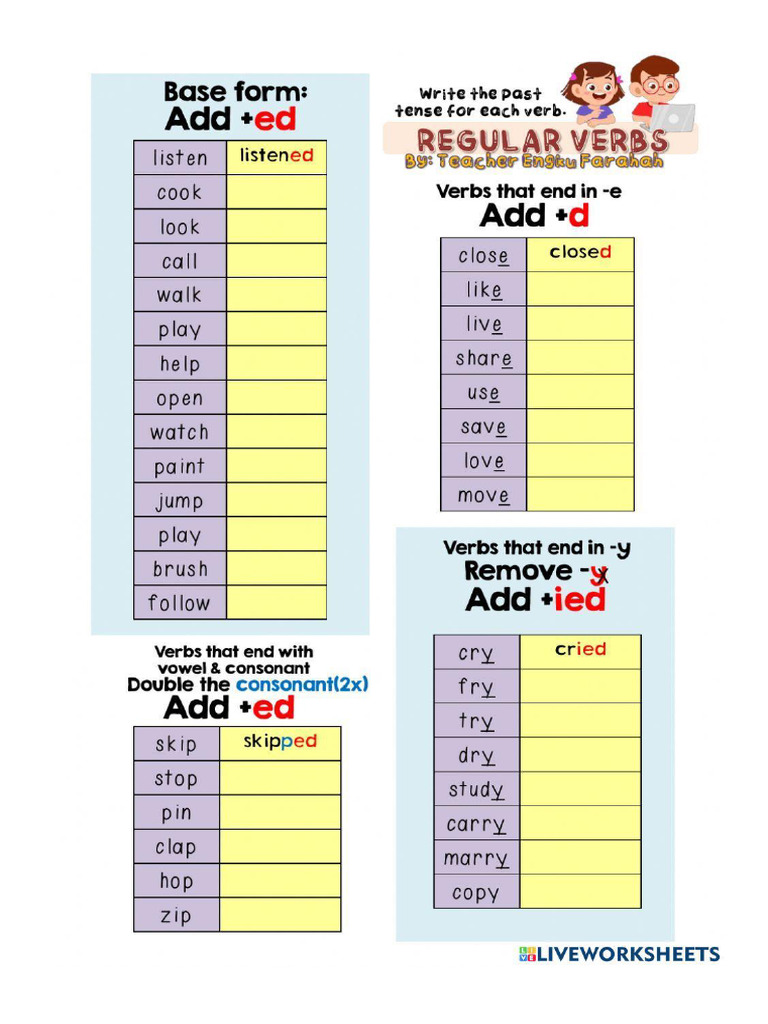 Regular Verbs Practice | PDF