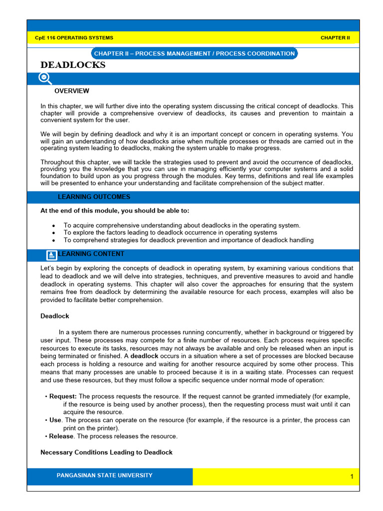 Ch2 Deadlocks Pdf Process Computing Concurrency Computer Science