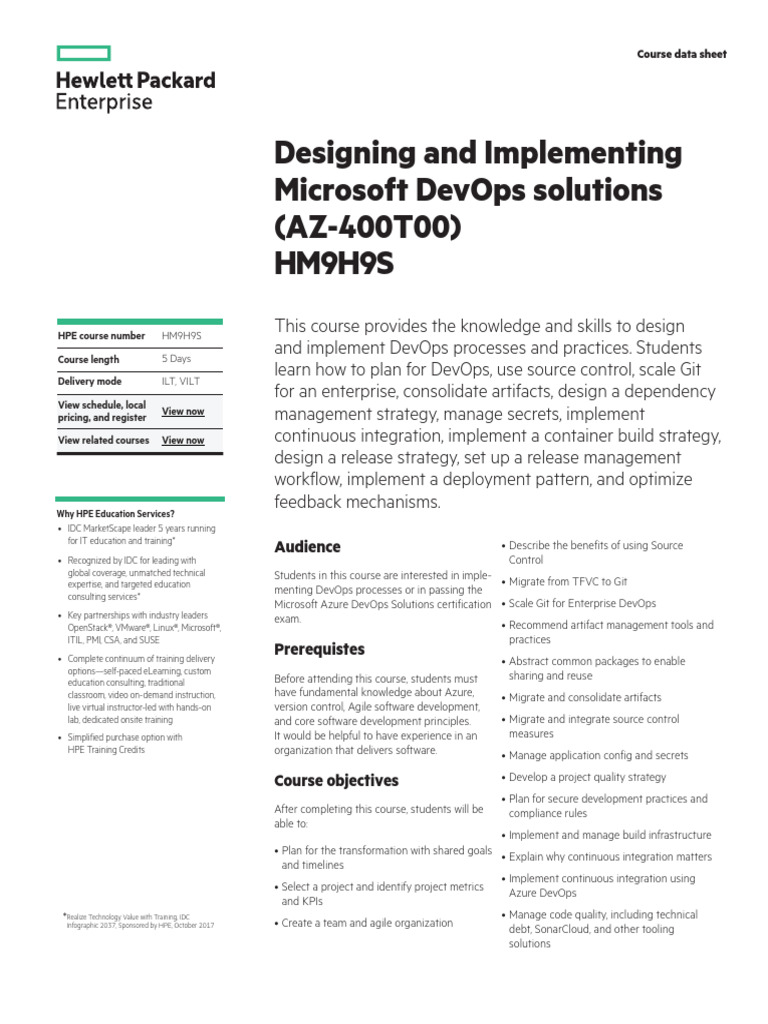 Designing and Implementing Microsoft Devops Solutions (Az-400T00 ...