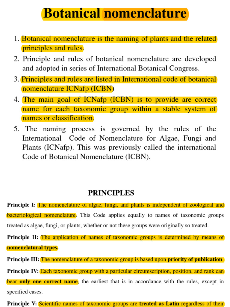 Module I Botanical Nomenclature | PDF