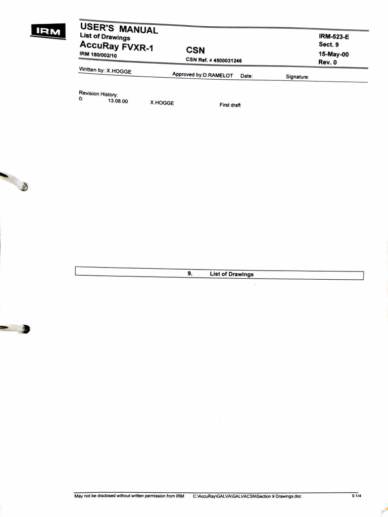 10 Irm Users Manual List of Drawings | PDF | Electric Power ...
