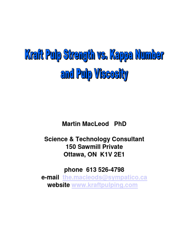 Kraft Pulp Tear-Tensile Analysis | PDF