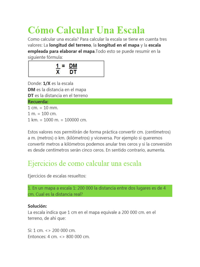 Cómo Calcular Escalas en Mapas | PDF
