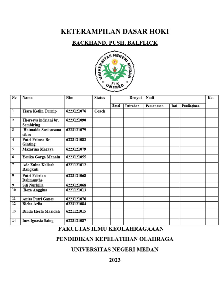 Teknik Dasar Hoki untuk Mahasiswa | PDF