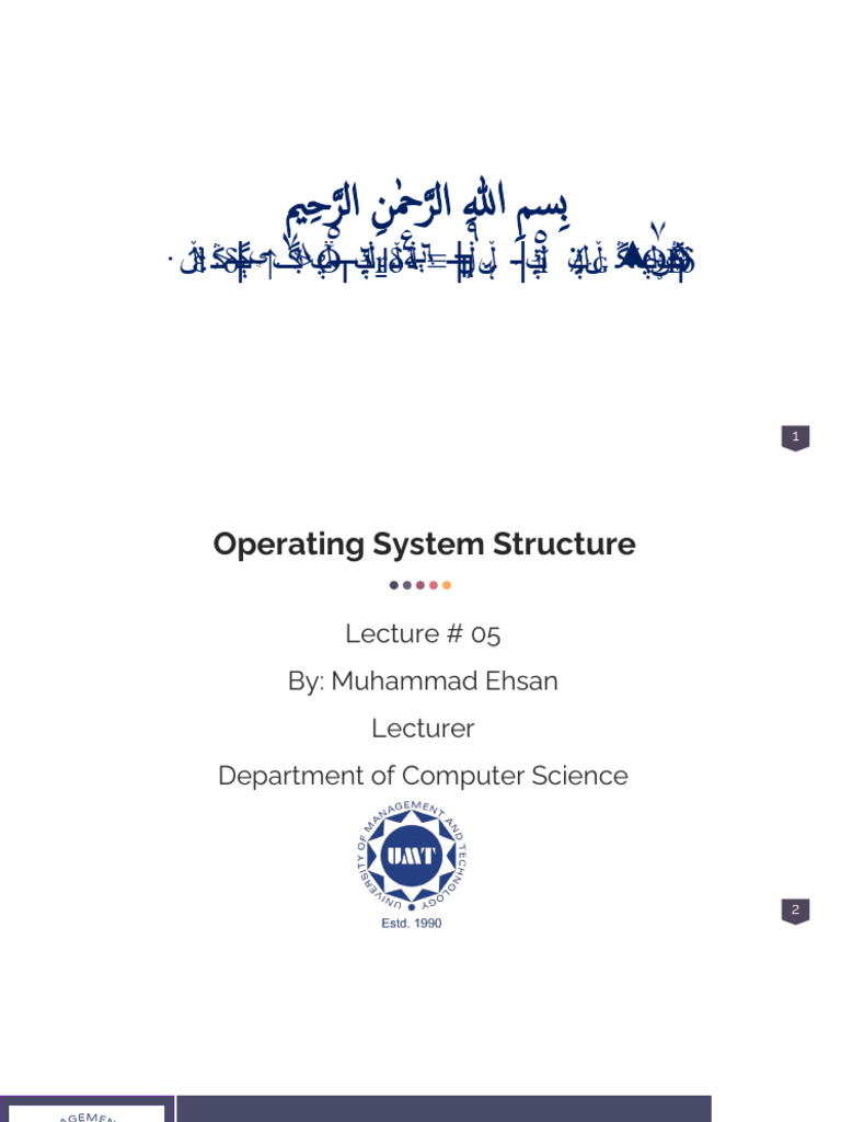 OS - Lecture # 05 - Operating System Structure | PDF