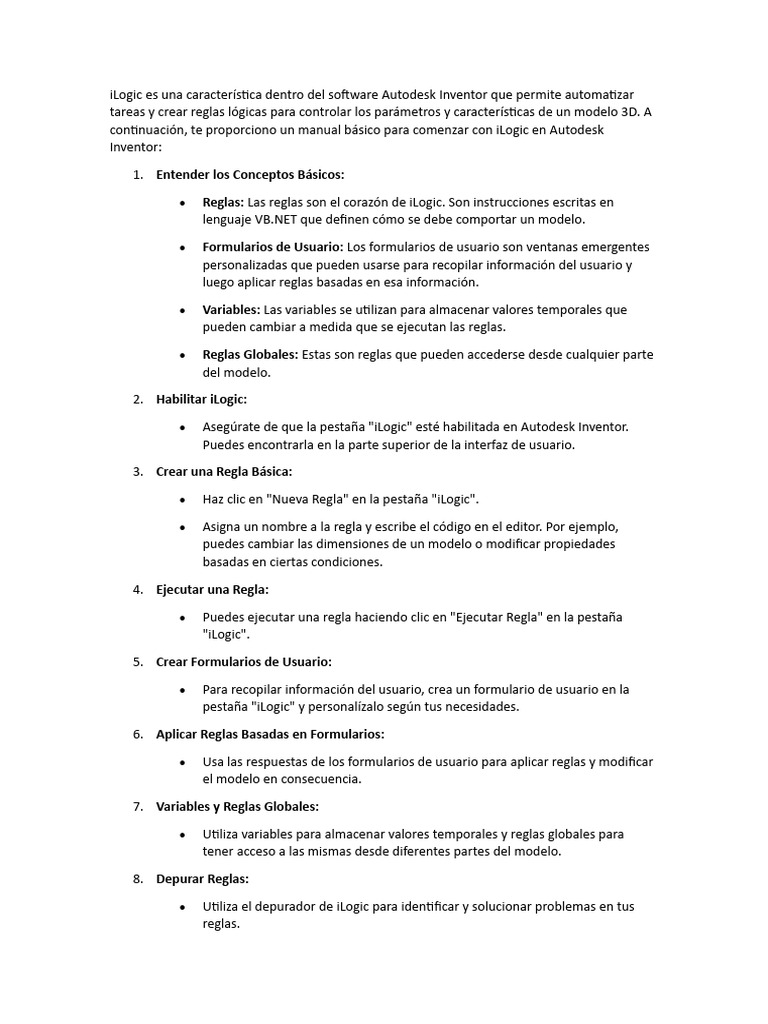 Guía Básica de iLogic en Autodesk Inventor | PDF
