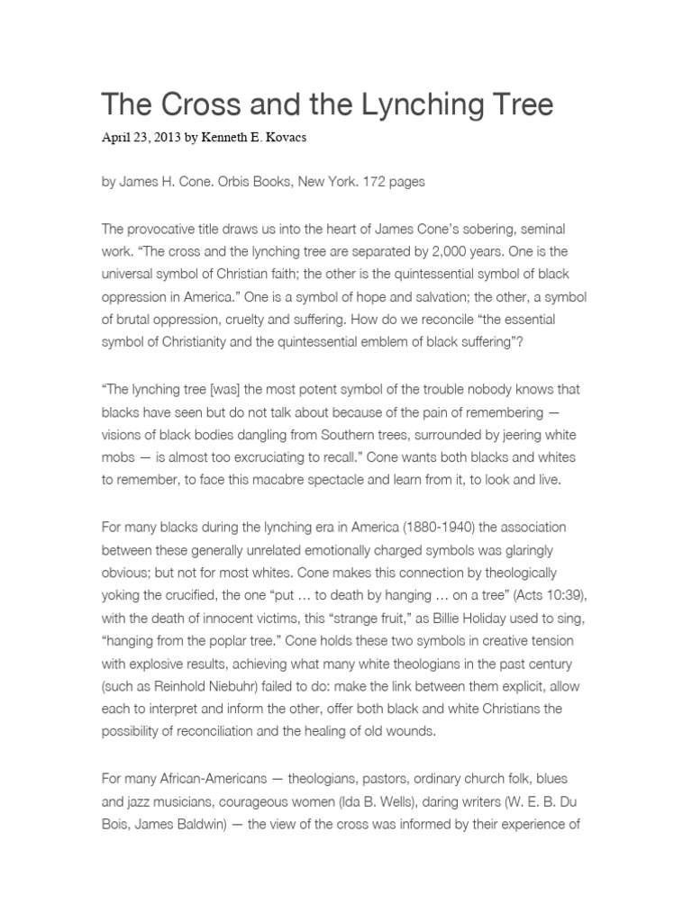 The Cross and the Lynching Tree Explained | PDF