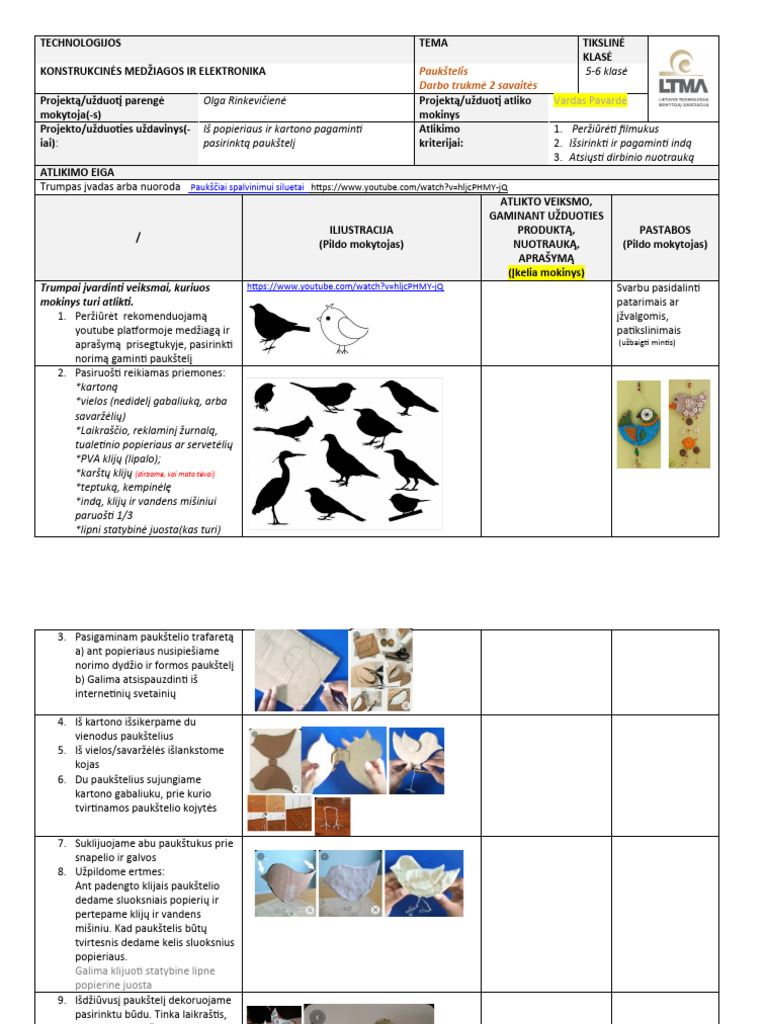 Popierinis Paukstis 5-6 KL | PDF