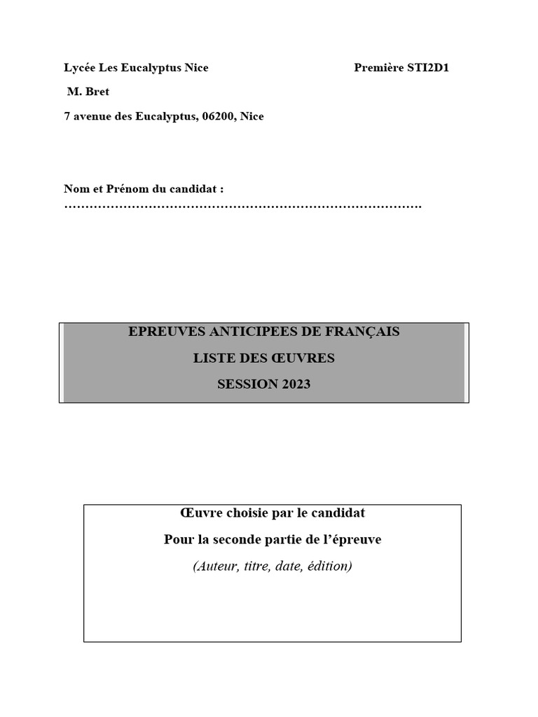 Bac Oral STI2D | PDF