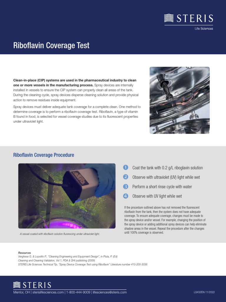 STERIS Riboflavin-Coverage-Test Technical-Tip LS432EN | PDF