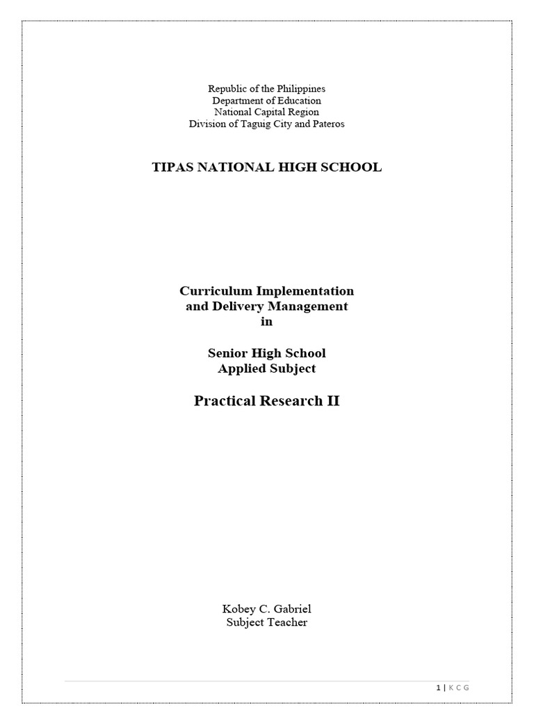 Sample Module Draft in Practical Research II | PDF | Quantitative ...