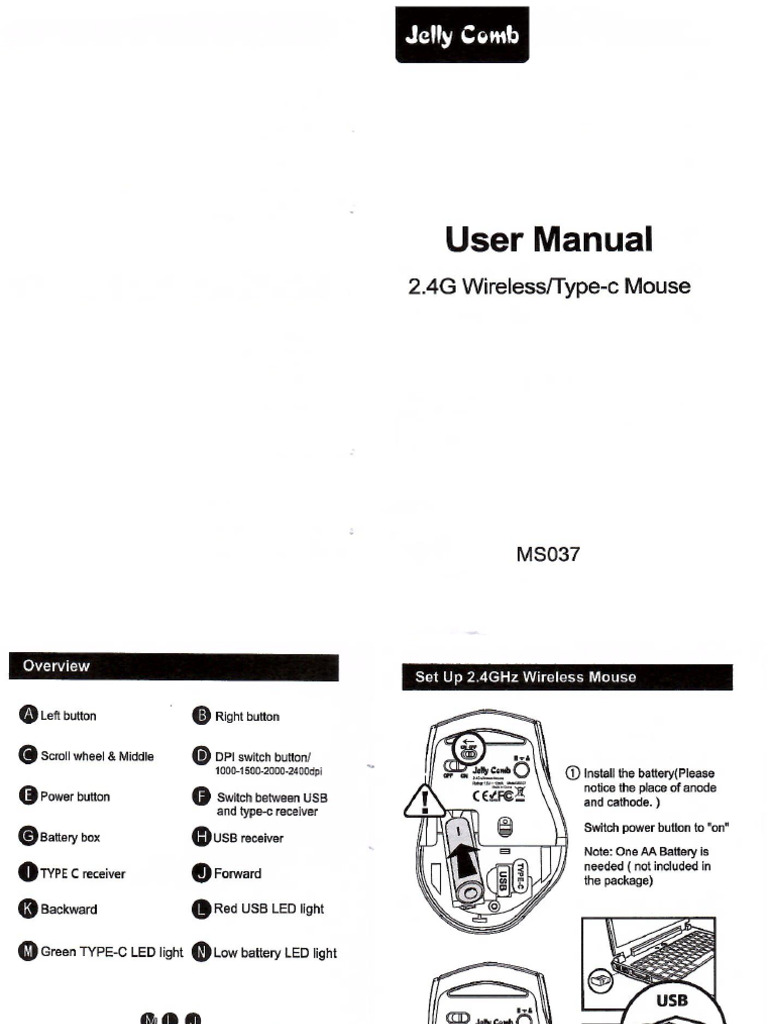 Jelly Comb Wireless USB 3 & C Mouse | PDF