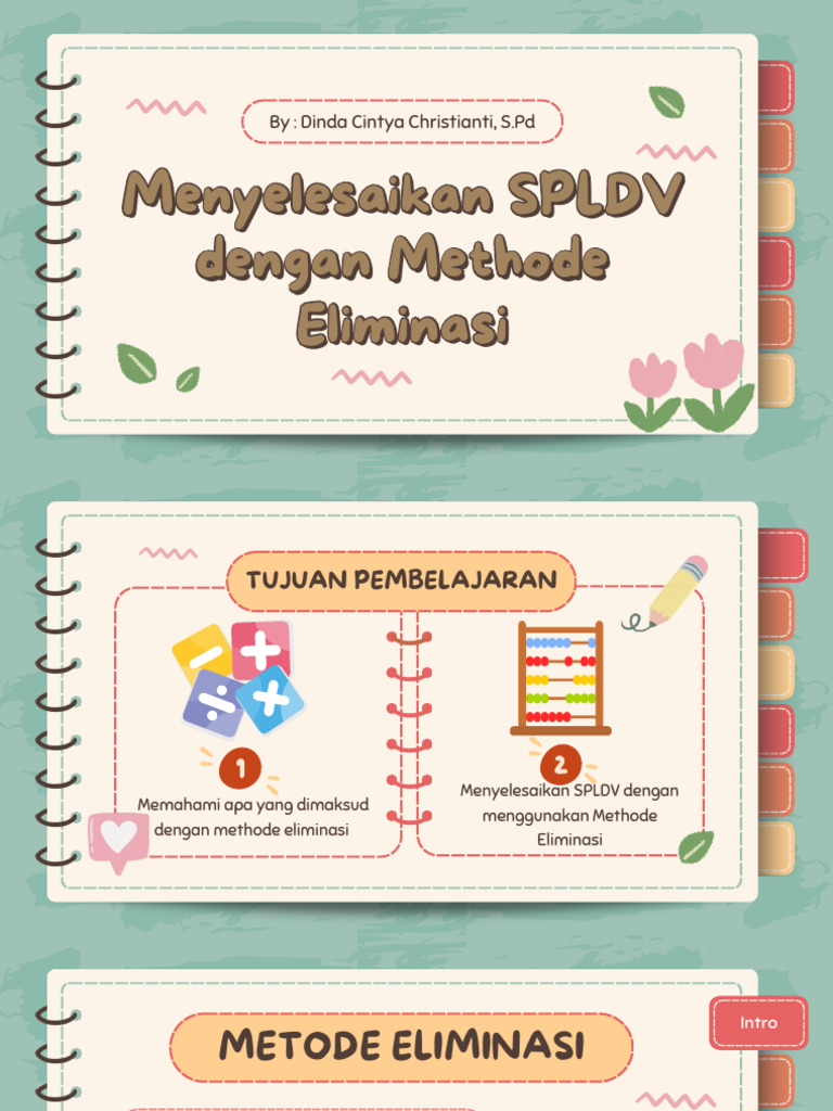 SPLDV Part 3 - Menyelesaikan SPLDV Dengan Metode Eliminasi | PDF
