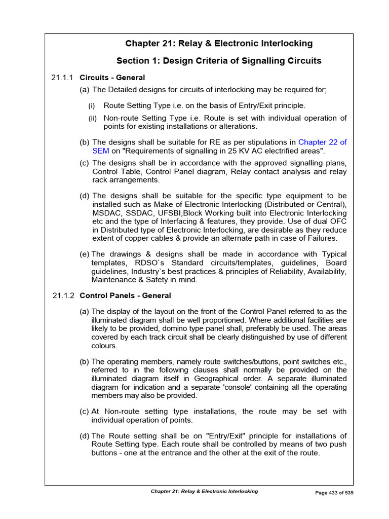 21-Relay & Electronic Interlocking | PDF