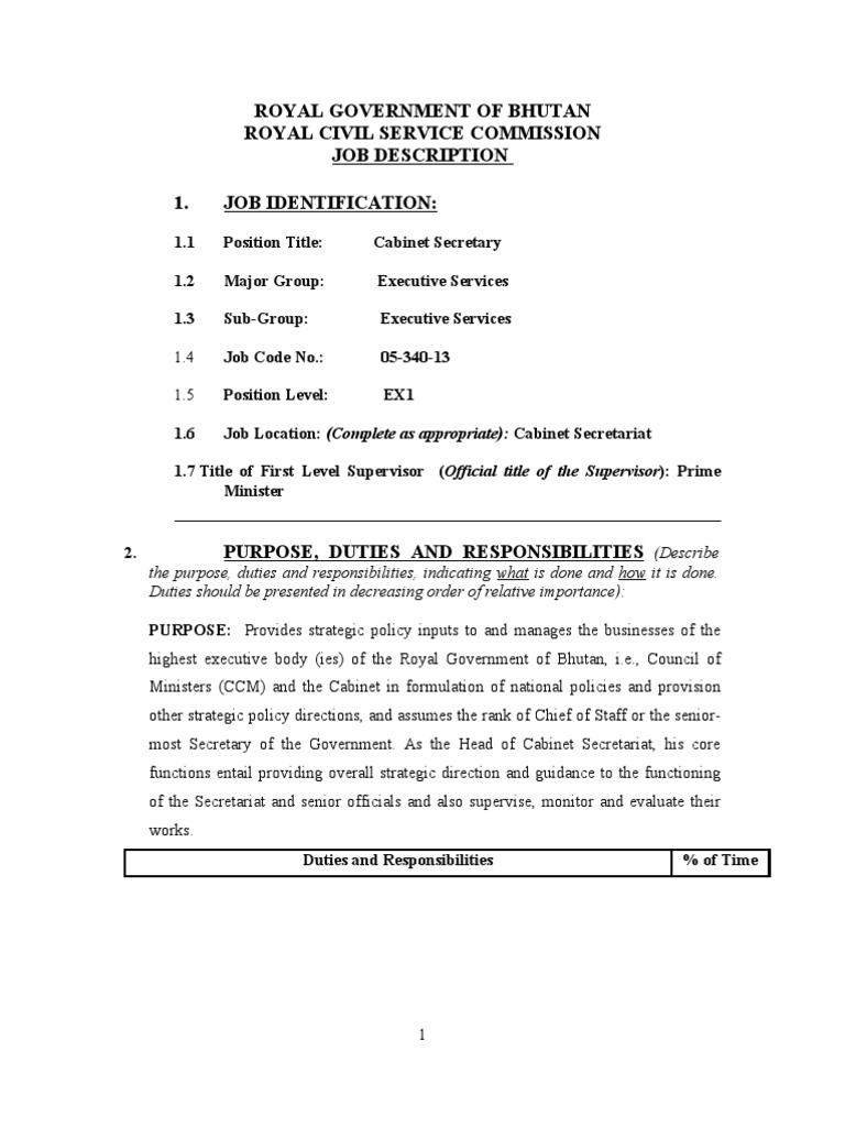 Royal Government of Bhutan Royal Civil Service Commission Job ...