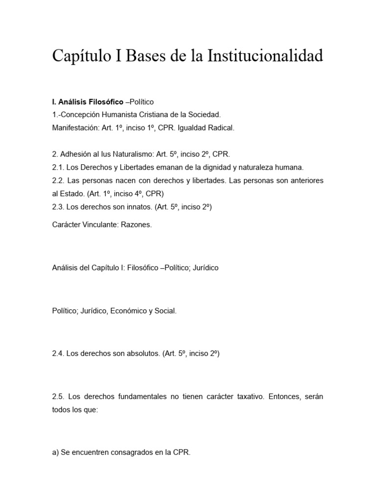 Apuntes Constitucional 2 Bases de La Institucionalidad | PDF