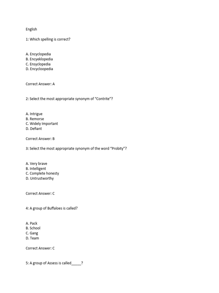 English MCQ's | PDF