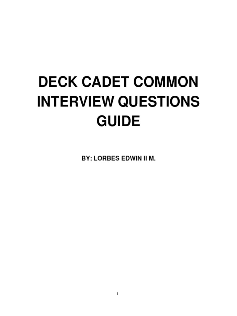 Lorbes Edwin Deck Cadet Guide 1 | PDF
