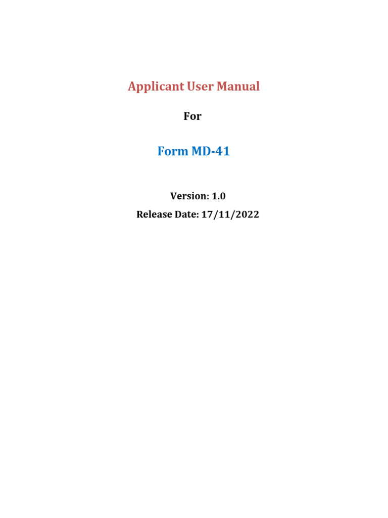 Manual For Md41 Pdf