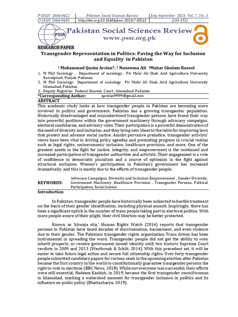 Transgender Representation in Politics: Paving The Way For Inclusion ...