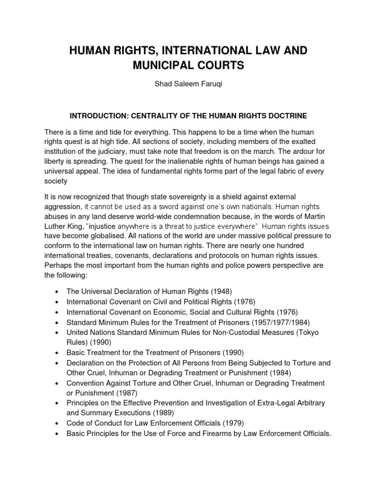 Human Rights & International Law [24.10.09] | Precedent | Human Rights