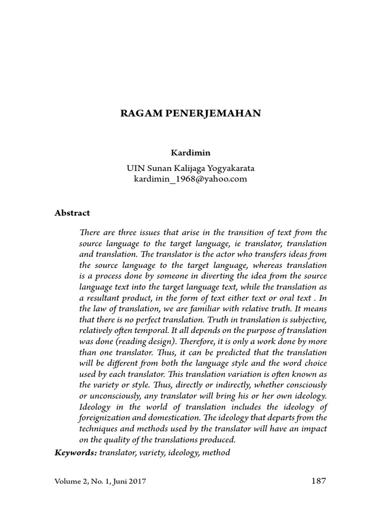 Ragam Penerjemahan | PDF