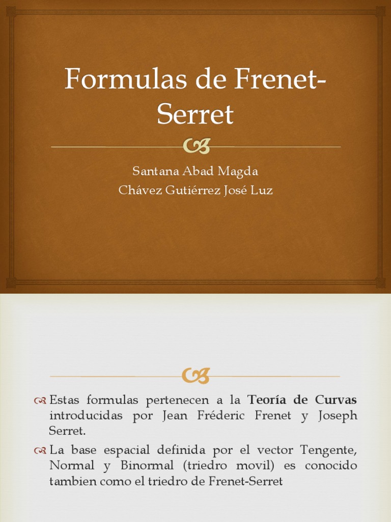 Formulas de Frenet-Serret | PDF