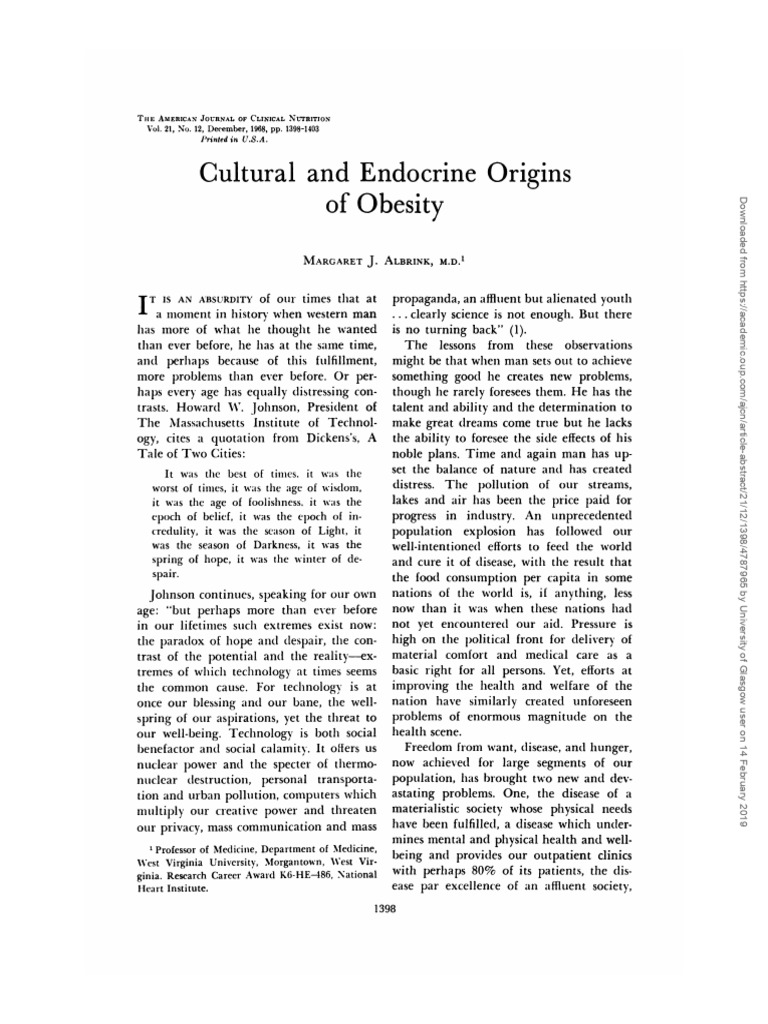Albrink 1968 | PDF | Obesity | Insulin