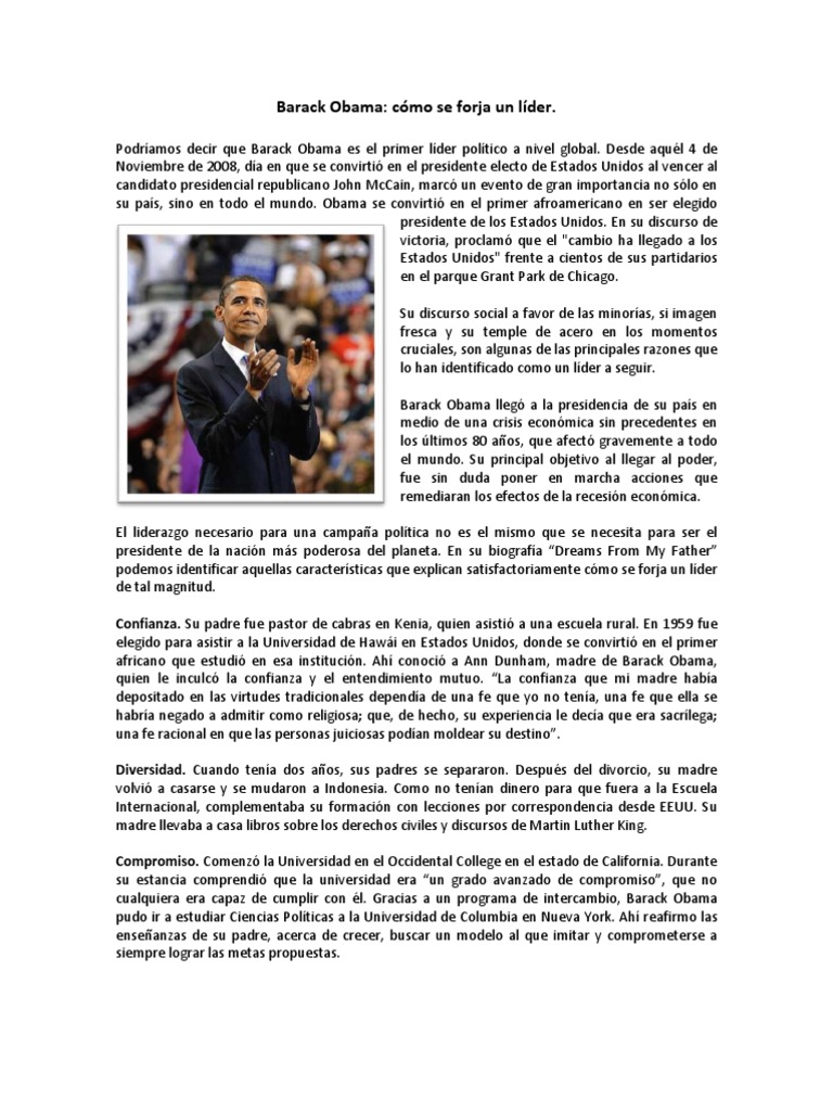 Biografía de Barack Obama: Un líder global | PDF | Ciencias sociales ...