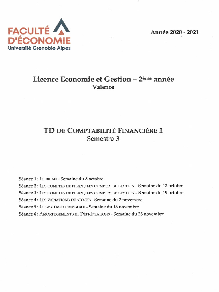 S3 - TD Compta Fi | PDF
