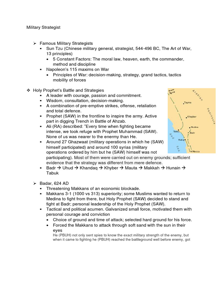 Holy Prophet SAW As Military Strategist | PDF