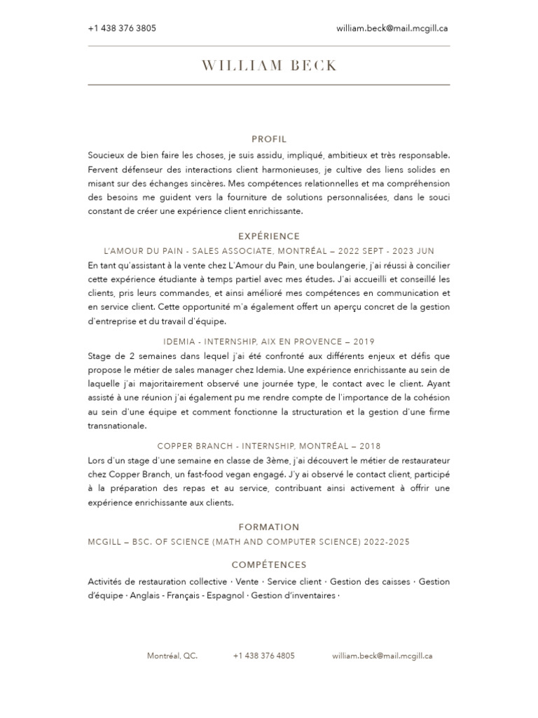 CV William Beck | PDF