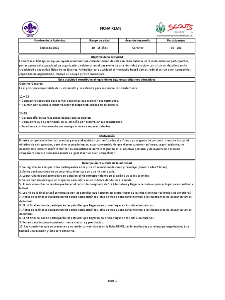Ficha Reme | PDF | Exploración | Agitación