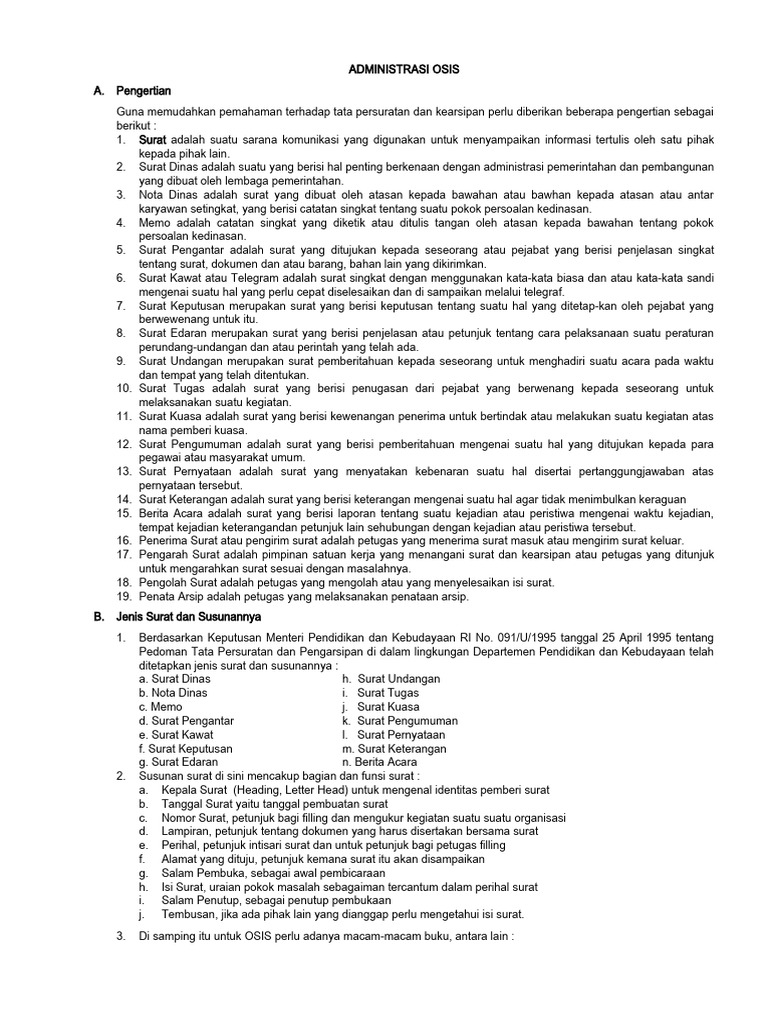 Administrasi Osis | PDF