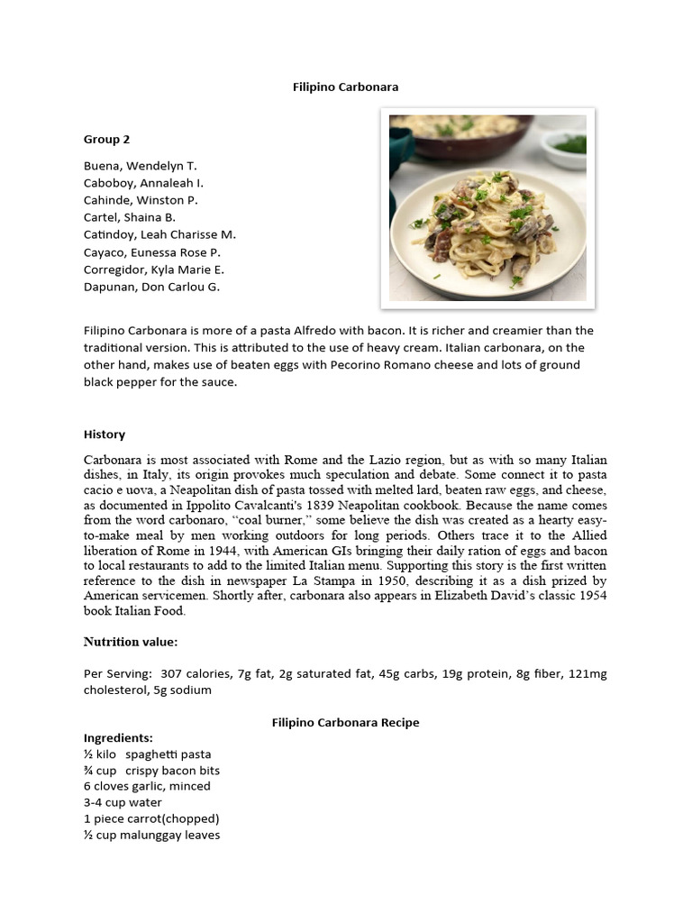 Carbonara | PDF