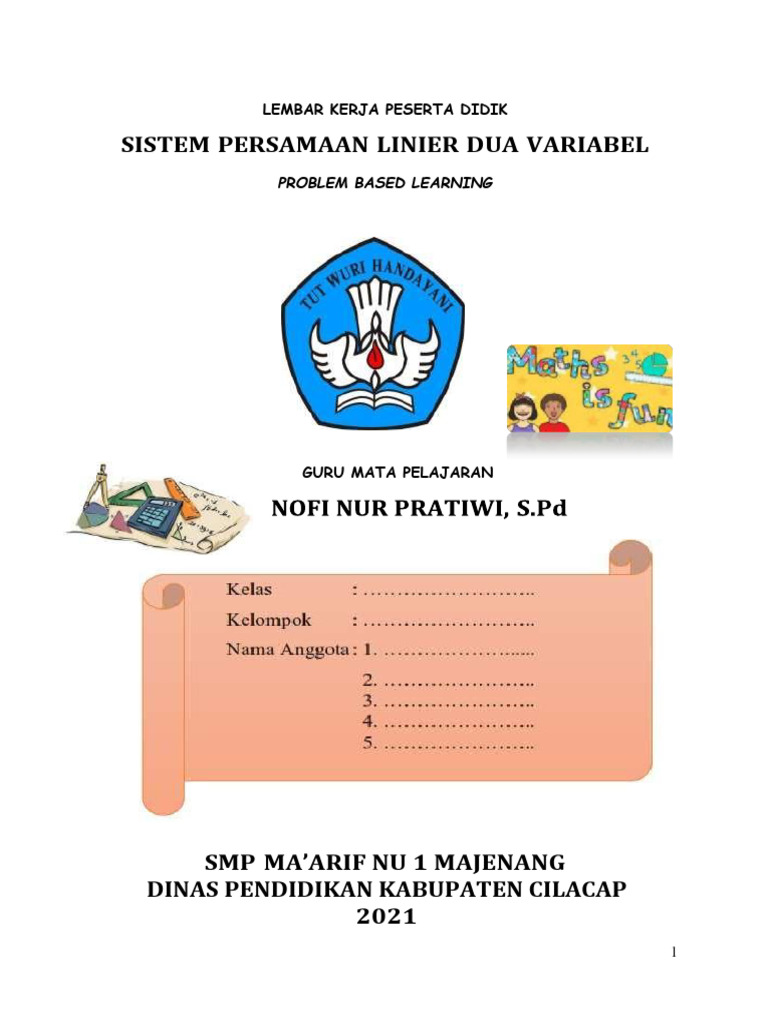 LKPD Materi SPLDV Metode Substitusi | PDF