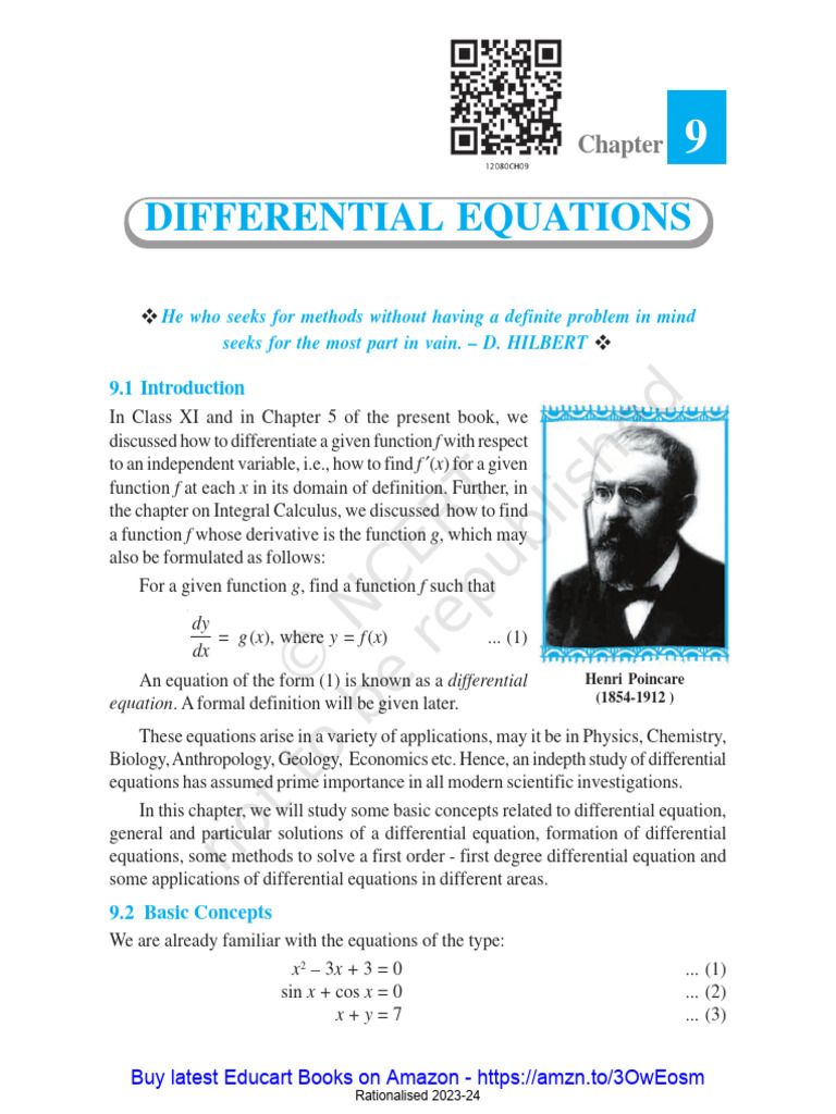 CH - 9 Differential Equations | PDF