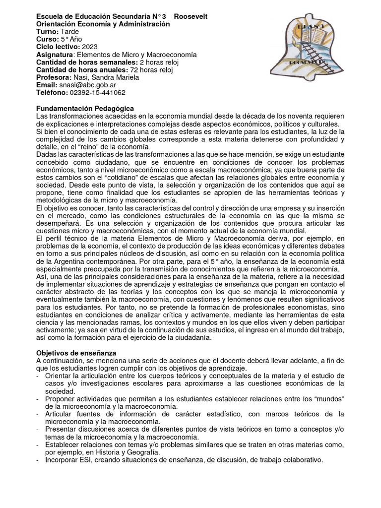 Planificación Emm 2023 | PDF