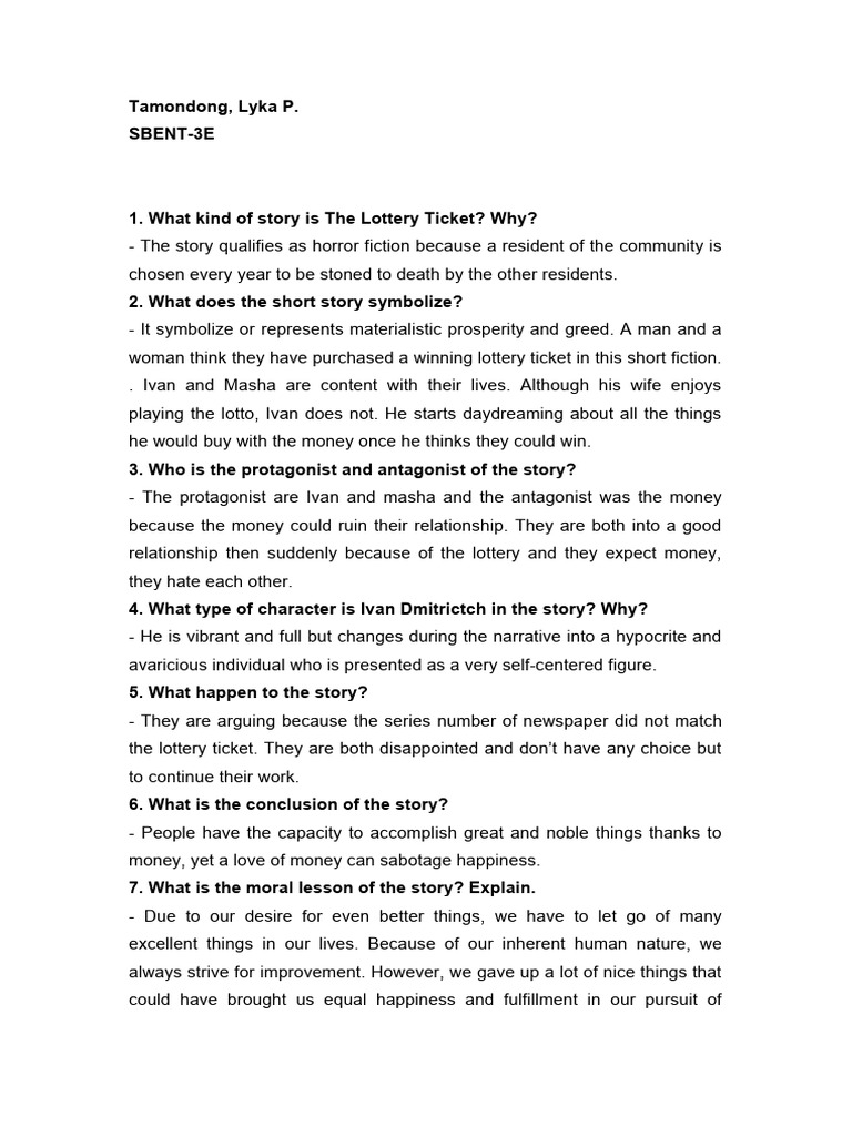 The Lottery Ticket | PDF