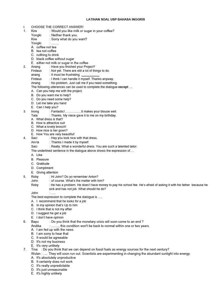 Latihan Soal Usp Dan Soal Stan | PDF