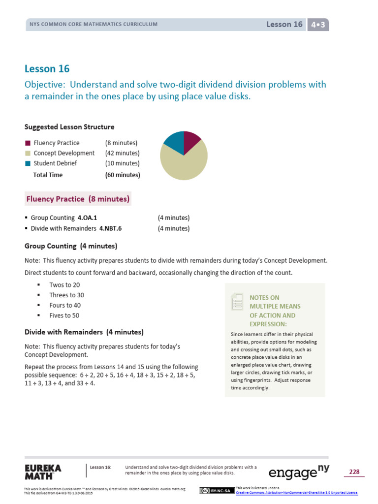 Math g4 m3 Topic e Lesson 16 | PDF