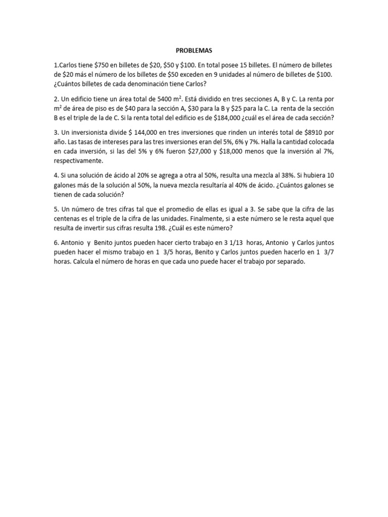 Encabezado Problemas-1 | PDF