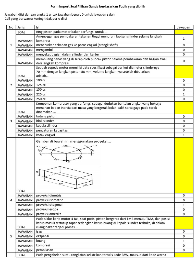 Soal Mesin Dan Listrik 12 TBSM | PDF